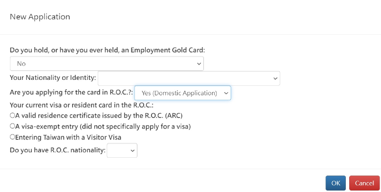 New Applicant | Taiwan Gold Card